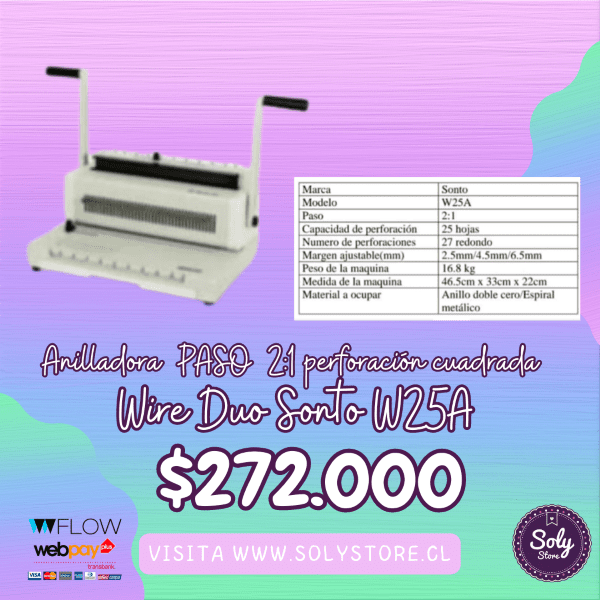 ANILLADORA SONTO W25A PASO 2:1 – SOLYSTORE.CL