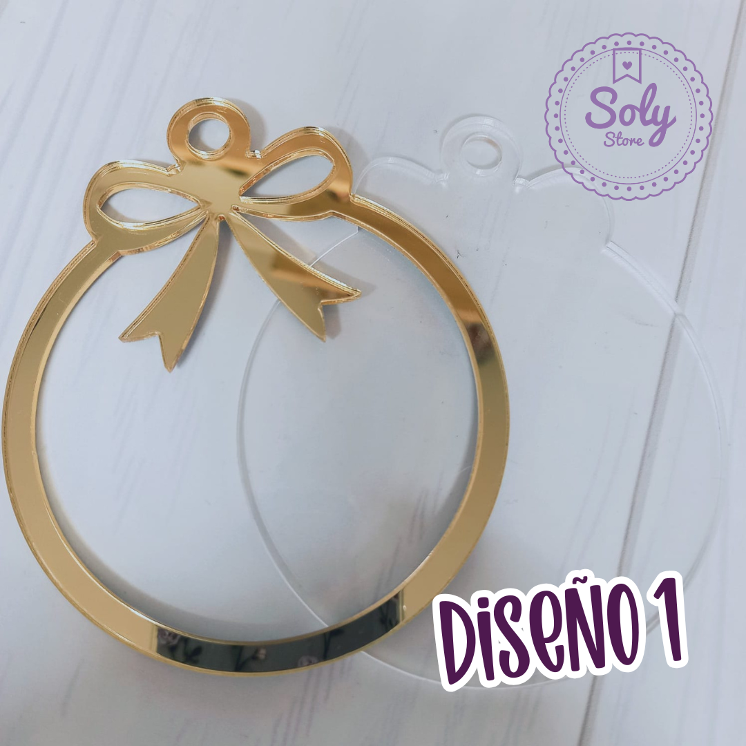 Esfera Navidad doble Capa - 12un DISEÑO 1 – SOLYSTORE.CL